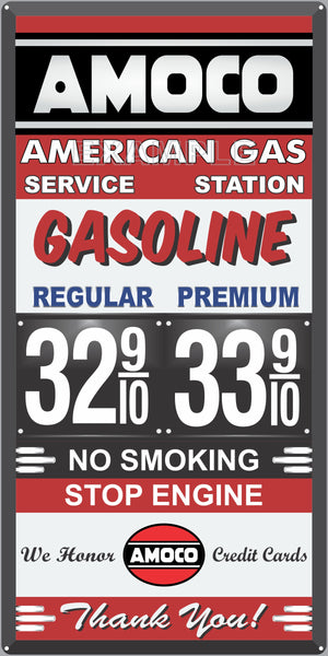 AMOCO GAS STATION GAS PRICE PER GALLON SERVICE STATION GASOLINE OLD SI ...