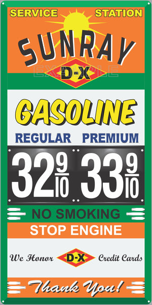 SUNRAY DX GAS STATION GAS PRICE PER GALLON SERVICE STATION GASOLINE OL ...