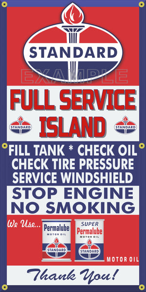 STANDARD OIL GAS STATION FULL SERVICE ISLAND VINTAGE OLD SIGN REMAKE B ...
