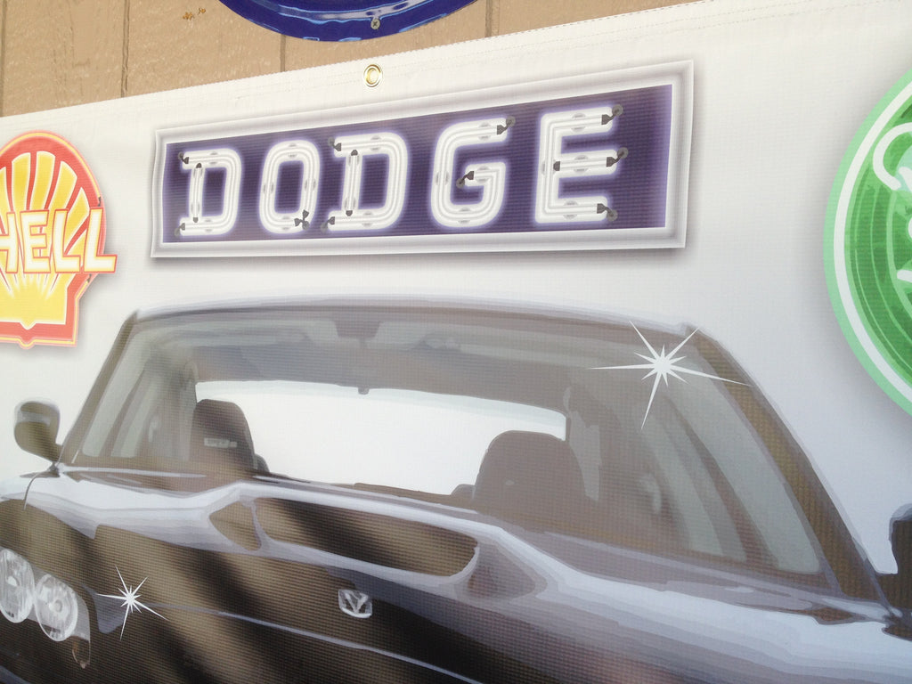 2010 DODGE CHARGER SRT BLACK GARAGE SCENE Sign Printed Banner 4' x 3 ...