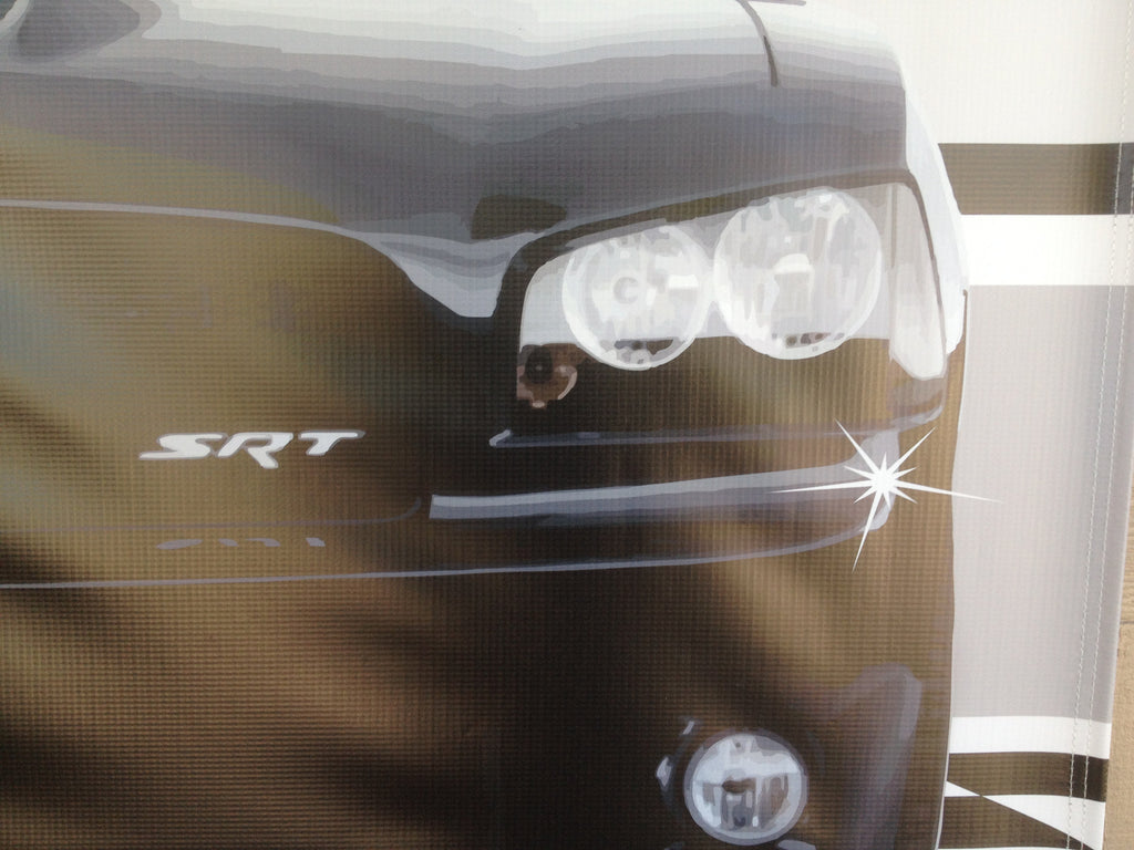 2010 DODGE CHARGER SRT BLACK GARAGE SCENE Sign Printed Banner 4' x 3 ...
