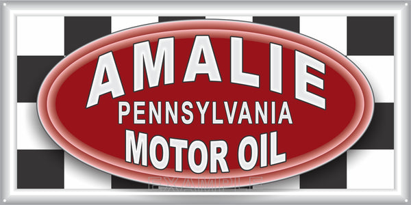 AMALIE MOTOR OIL GAS STATION SERVICE GASOLINE OLD SIGN REMAKE ALUMINUM ...
