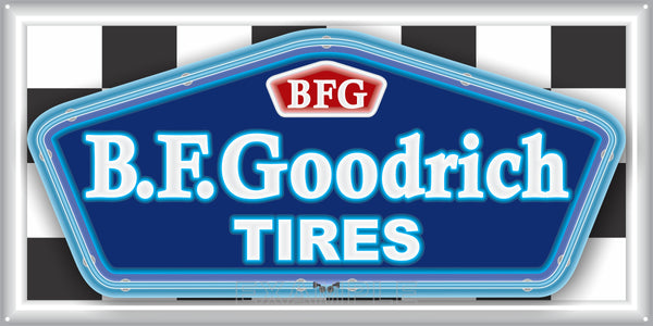 BF GOODRICH TIRES SALES SERVICE STATION AUTOMOBILES DEALER OLD SIGN RE ...