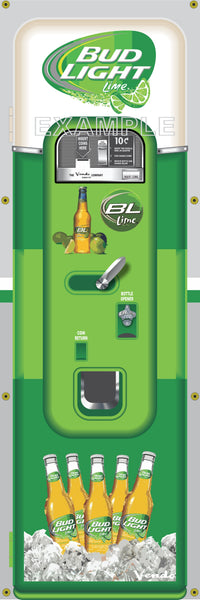 BUD LIGHT LIME BEER OLD VINTAGE VENDO VENDING MACHINE STYLE BANNER 2 ...