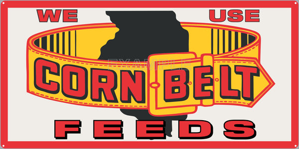 CORN BELT FEEDS FARM FEED STORE OLD SIGN REMAKE ALUMINUM CLAD SIGN VAR ...
