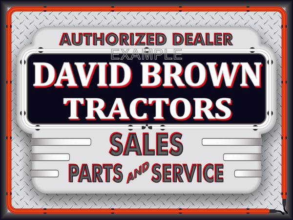 DAVID BROWN TRACTORS DEALER STYLE SIGN SALES SERVICE PARTS TRACTOR REP ...