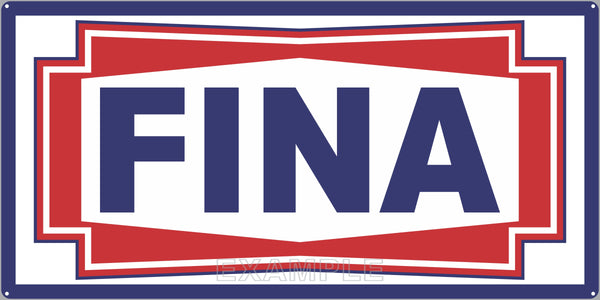FINA GAS STATION SERVICE GASOLINE OLD SIGN REMAKE ALUMINUM CLAD SIGN V ...