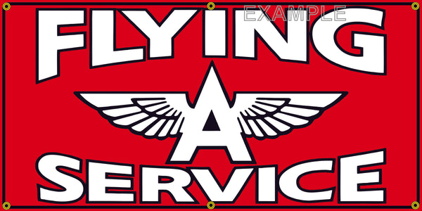 FLYING A SERVICE GAS STATION VINTAGE OLD SCHOOL SIGN REMAKE BANNER SIG ...