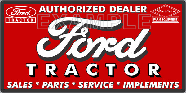 FORD TRACTOR DEARBORN EQUIPMENT DEALER VINTAGE OLD SCHOOL SIGN REMAKE ...