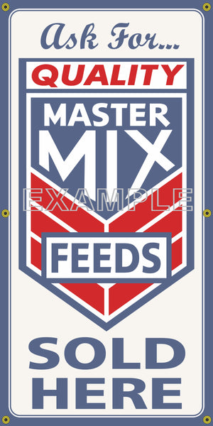 MASTER MIX FEEDS STORE VINTAGE OLD SCHOOL SIGN REMAKE BANNER SIGN ART ...