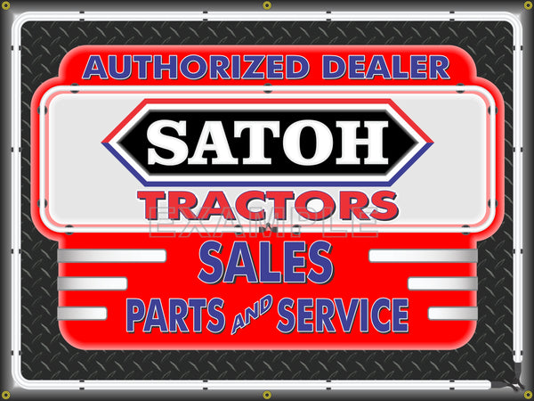 SATOH TRACTORS DEALER STYLE SIGN SALES SERVICE PARTS TRACTOR REPAIR SH ...