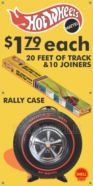 SHELL GAS STATION HOT WHEELS TRACK PACK RALLY CASE REMAKE BANNER ART V ...