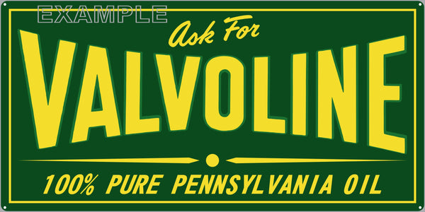 VALVOLINE MOTOR OIL LUBRICANTS GAS STATION SERVICE GASOLINE OLD SIGN R ...